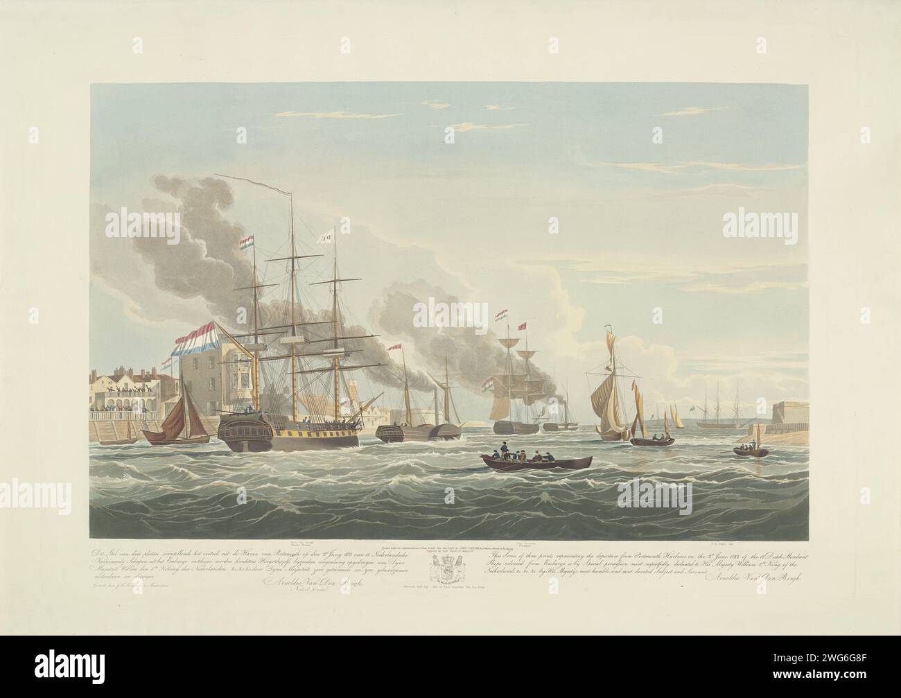 Departure of twelve Dutch merchant ships from the port of Portsmouth ...