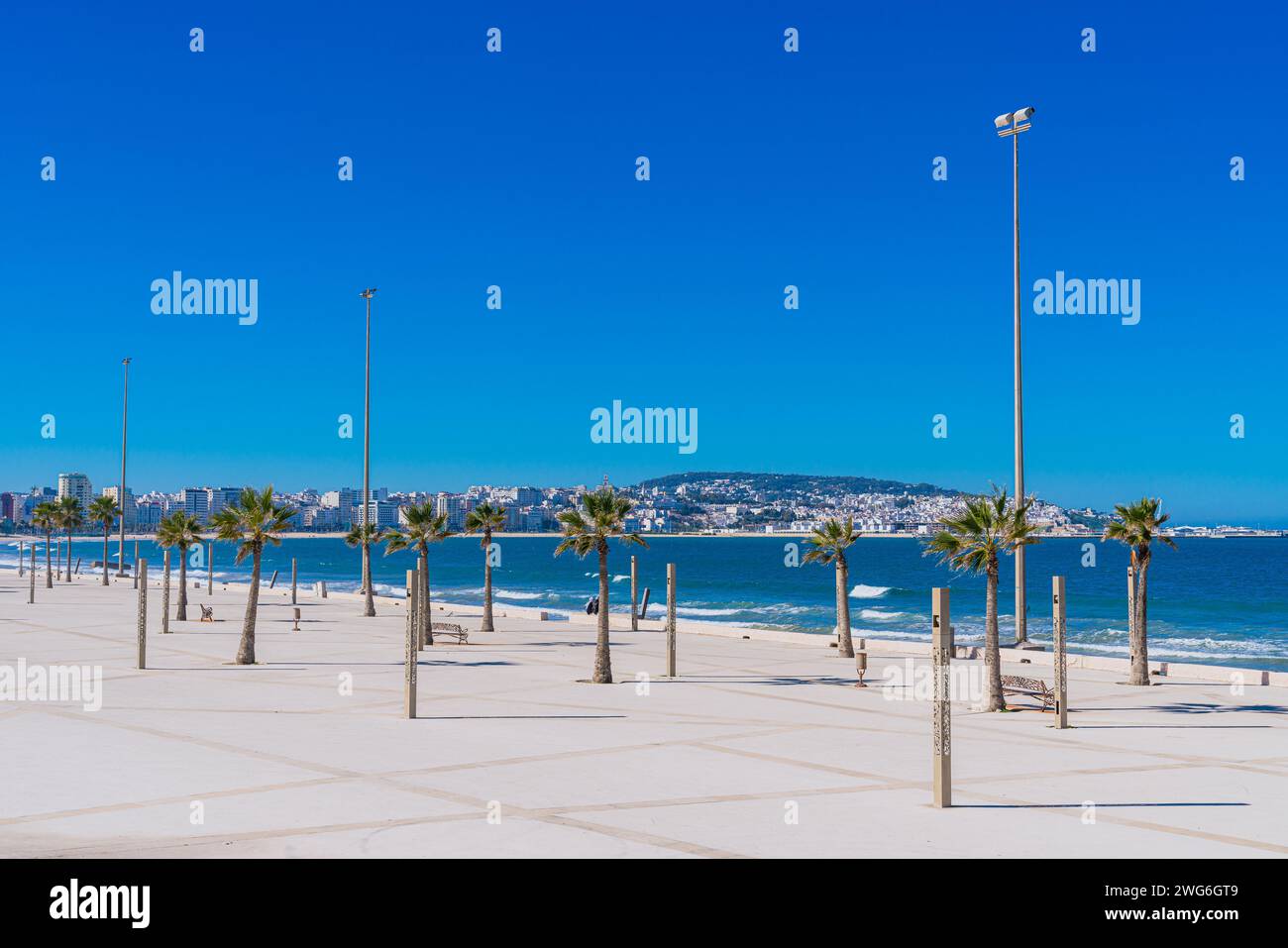 View of Tangier waterfront, a renovated promenade by the Start of ...