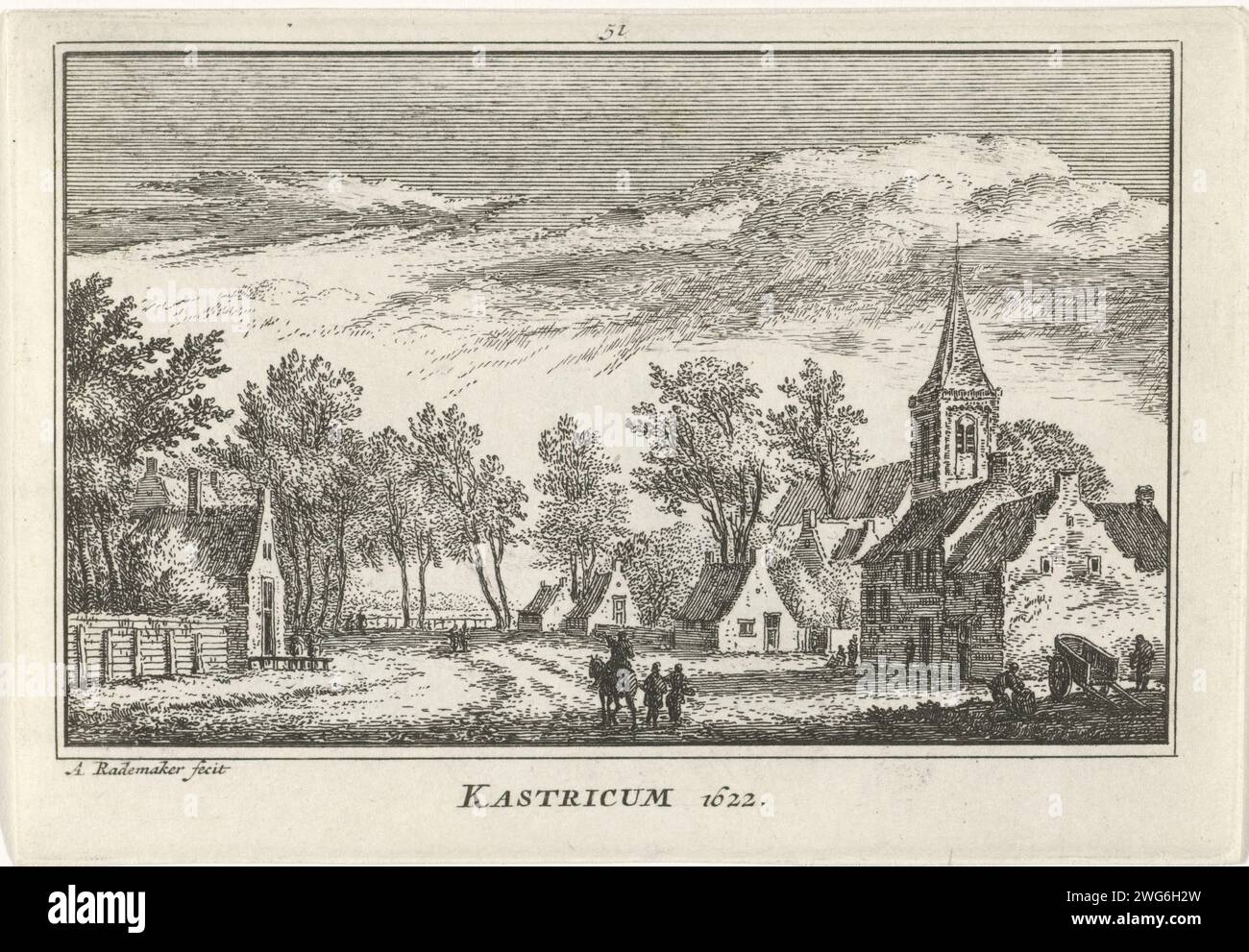 View of Castricum, 1622, Abraham Rademaker, 1727 - 1733 print View of ...