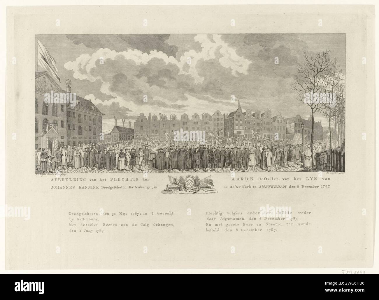 Funeral of Johannes Rannink, 1747, Jan Gerritsz. Visser, 1787 print ...