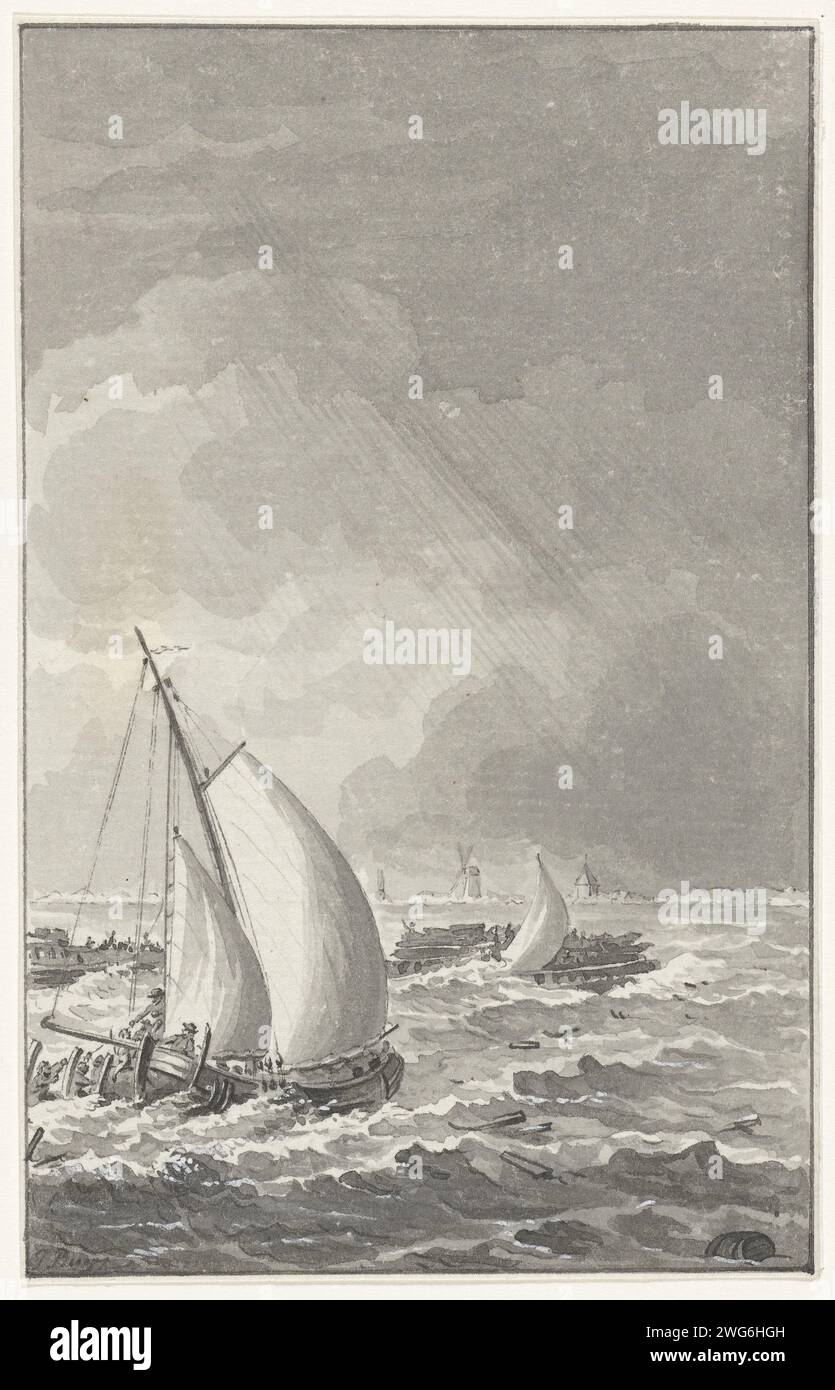 Gebroeders Naerebout saved the boarders of the Woestduin, 1779, Jacobus ...