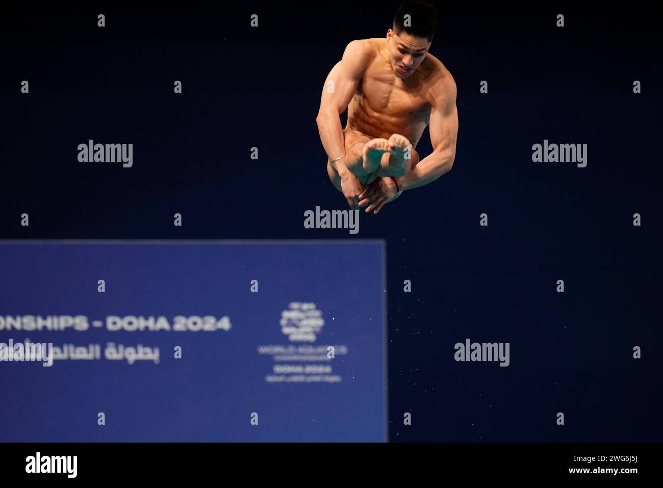 Osmar Olvera Ibarra of Mexico makes a dive during the men's 1m ...