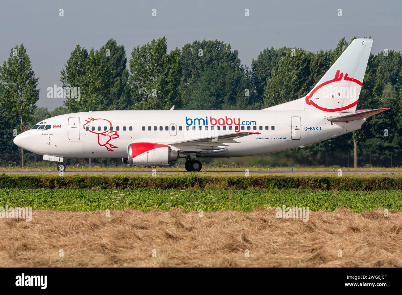 British bmi baby Boeing 737-500 with registration G-BVKD rolling on ...