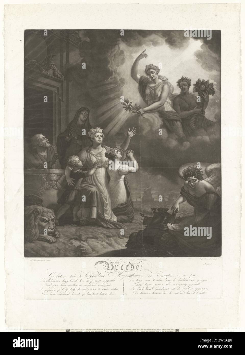 Allegory on the second peace of Paris, 1815, Frederik Christiaan ...