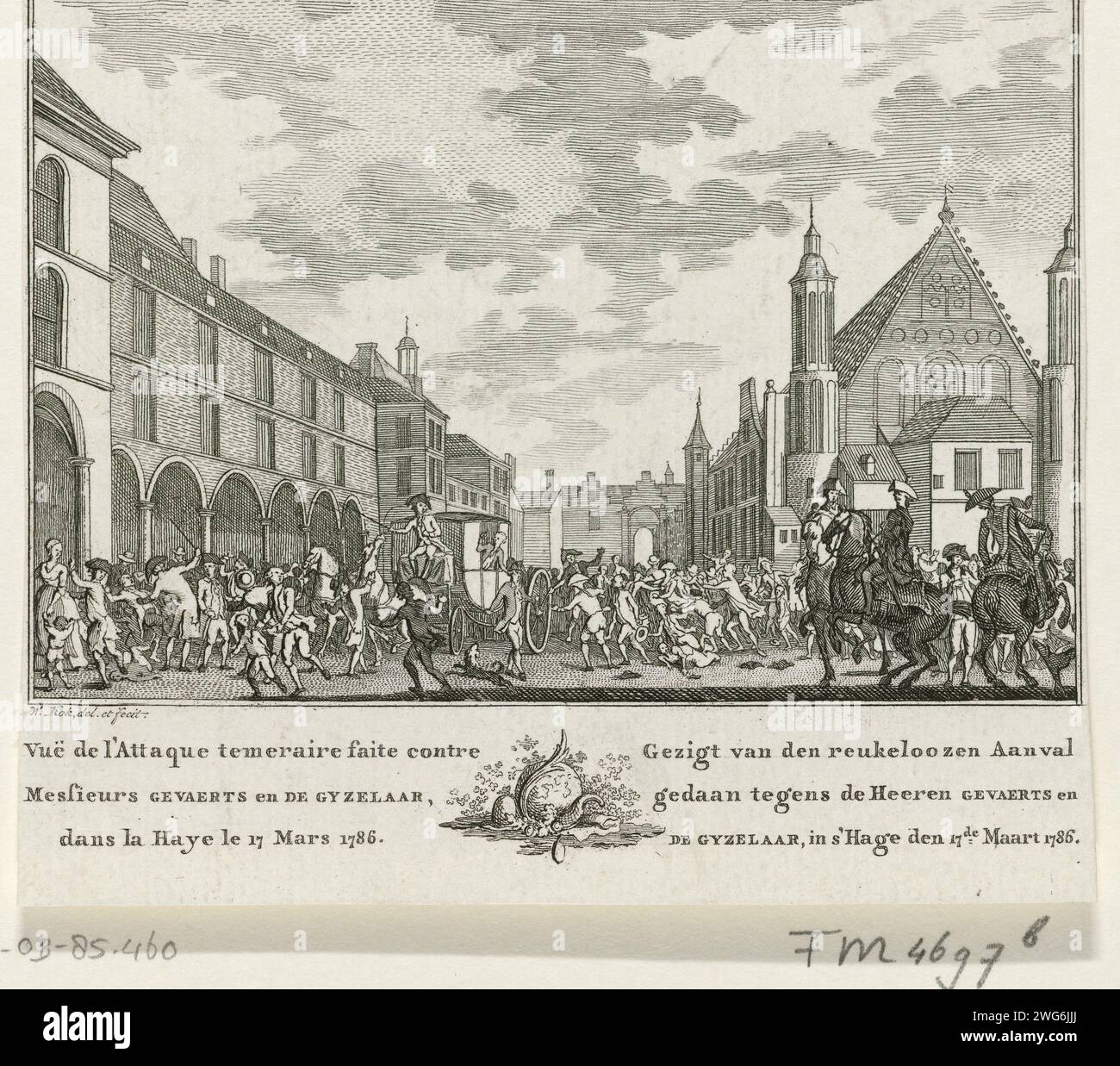 Attack on the carriage of the deputies of Dordrecht, 1786, Willem Kok ...