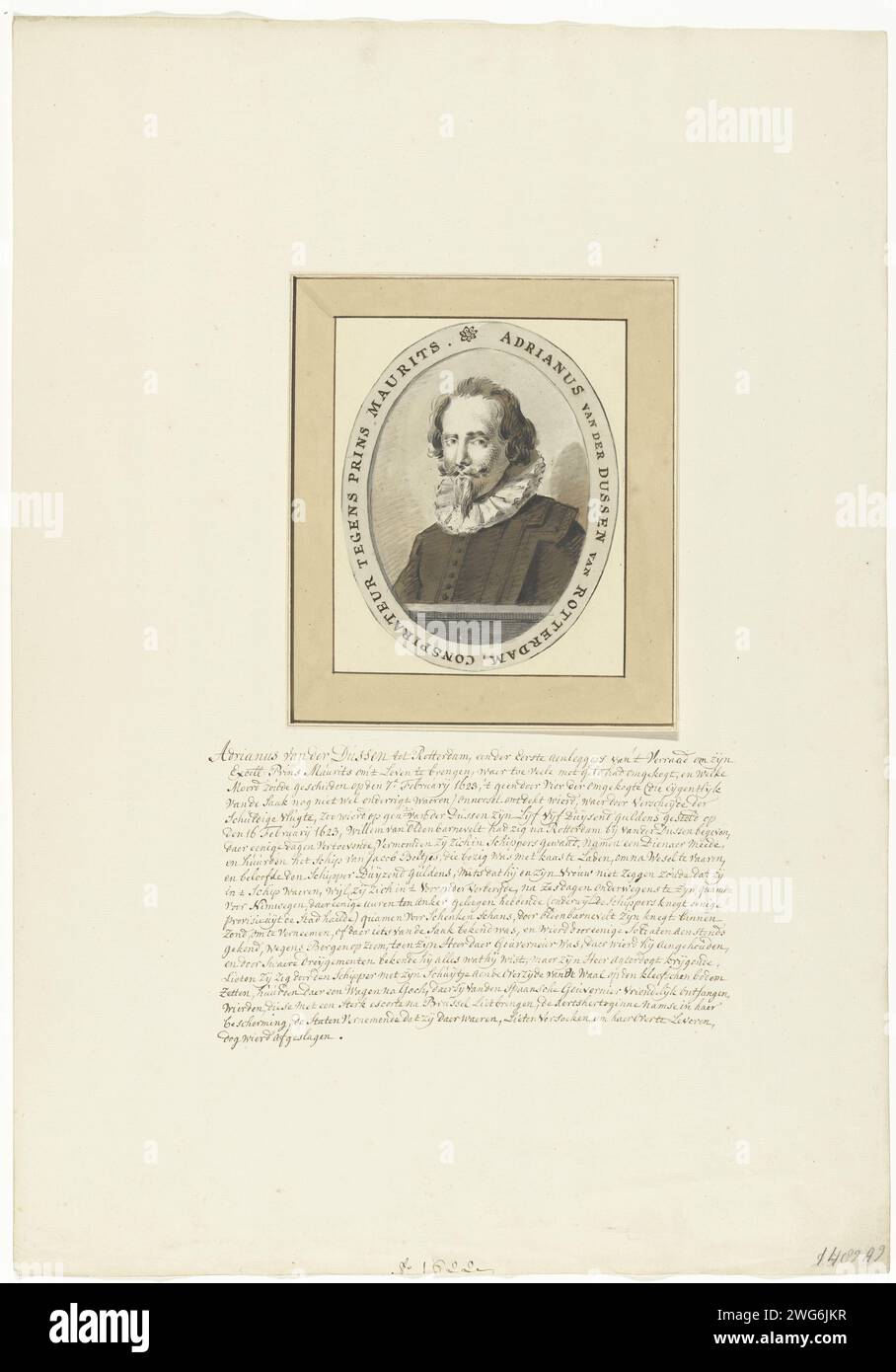 Portrait of Adriaan van der Dussen, 1623, 1715 - 1795 drawing Portrait ...
