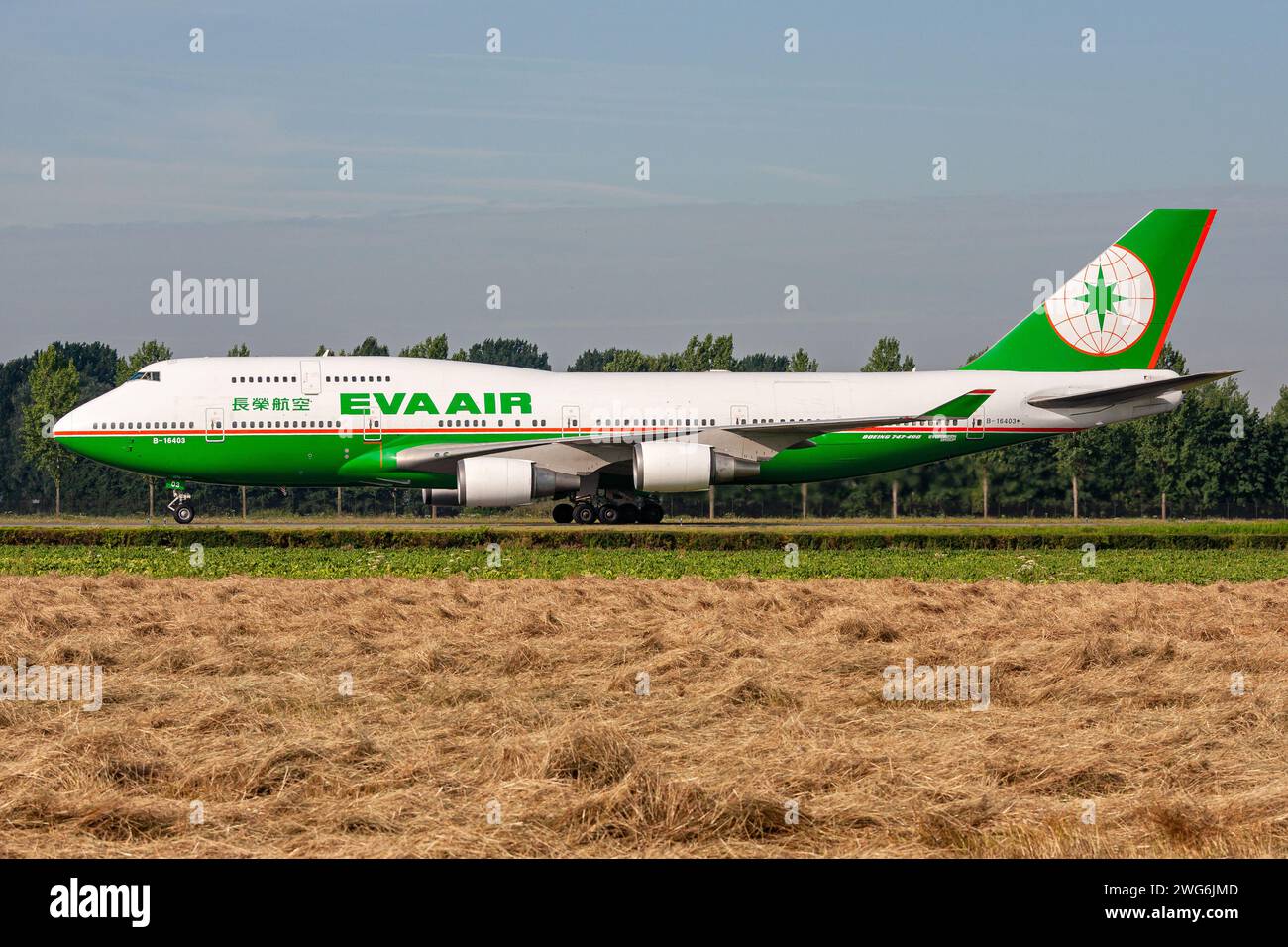 Taiwanese Eva Air Boeing 747-400 with registration B-16403 rolling on ...