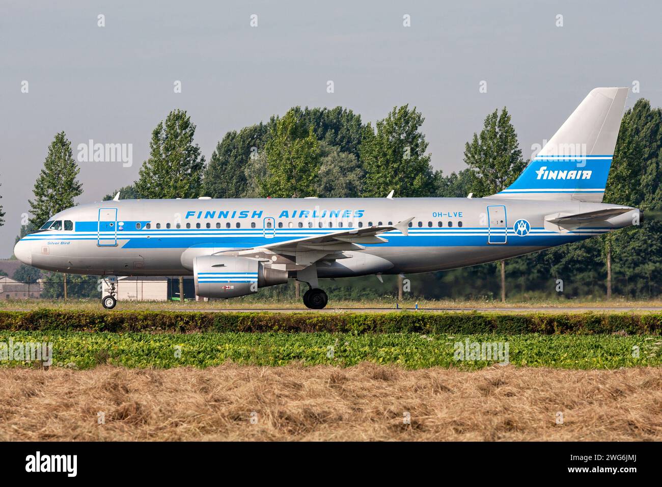 Finnair Airbus A319-100 with registration OH-LVE in retro livery ...