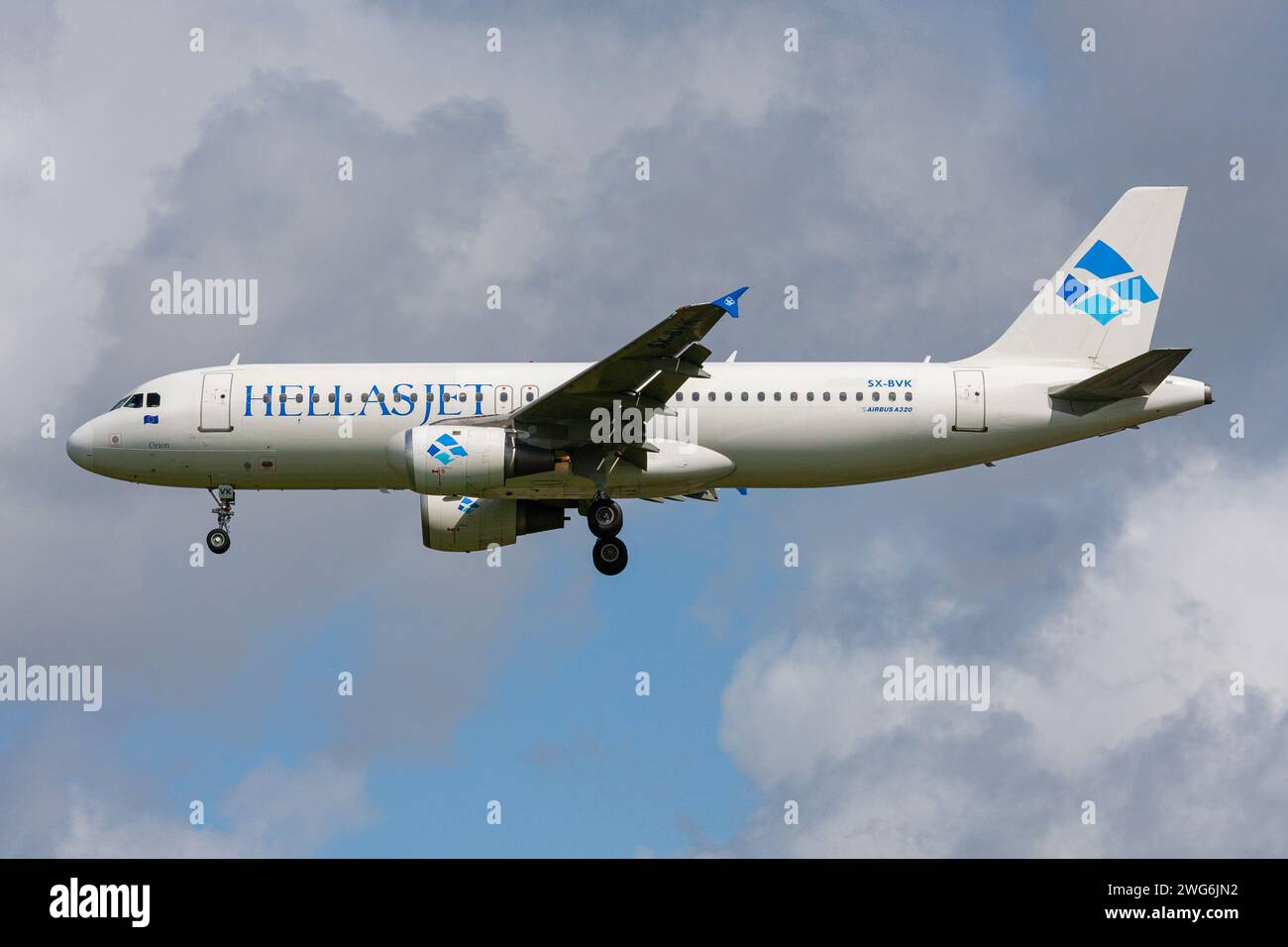 Greek Hellas Jet Airbus A320-200 with registration SX-BVK on final for ...
