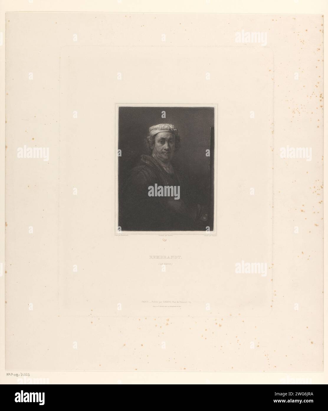 Portrait of Rembrandt van Rijn, Jacques Etienne Pannier, after ...