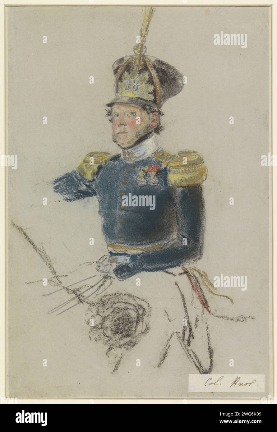 Portrait of Colonel Knol, on horseback, Jacob Joseph Eeckhout, 1803 ...