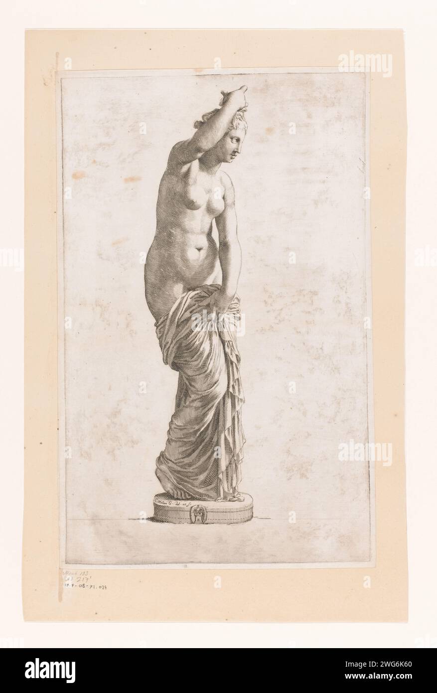 Statue of Venus, Claude Mellan, 1636 - 1637 print Rome paper engraving ...
