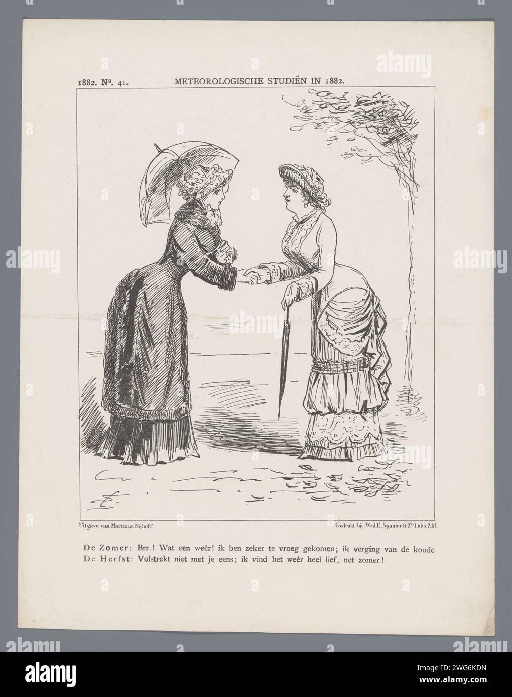 Political cartoon, 1882, 1882 print Political cartoon. The two women ...