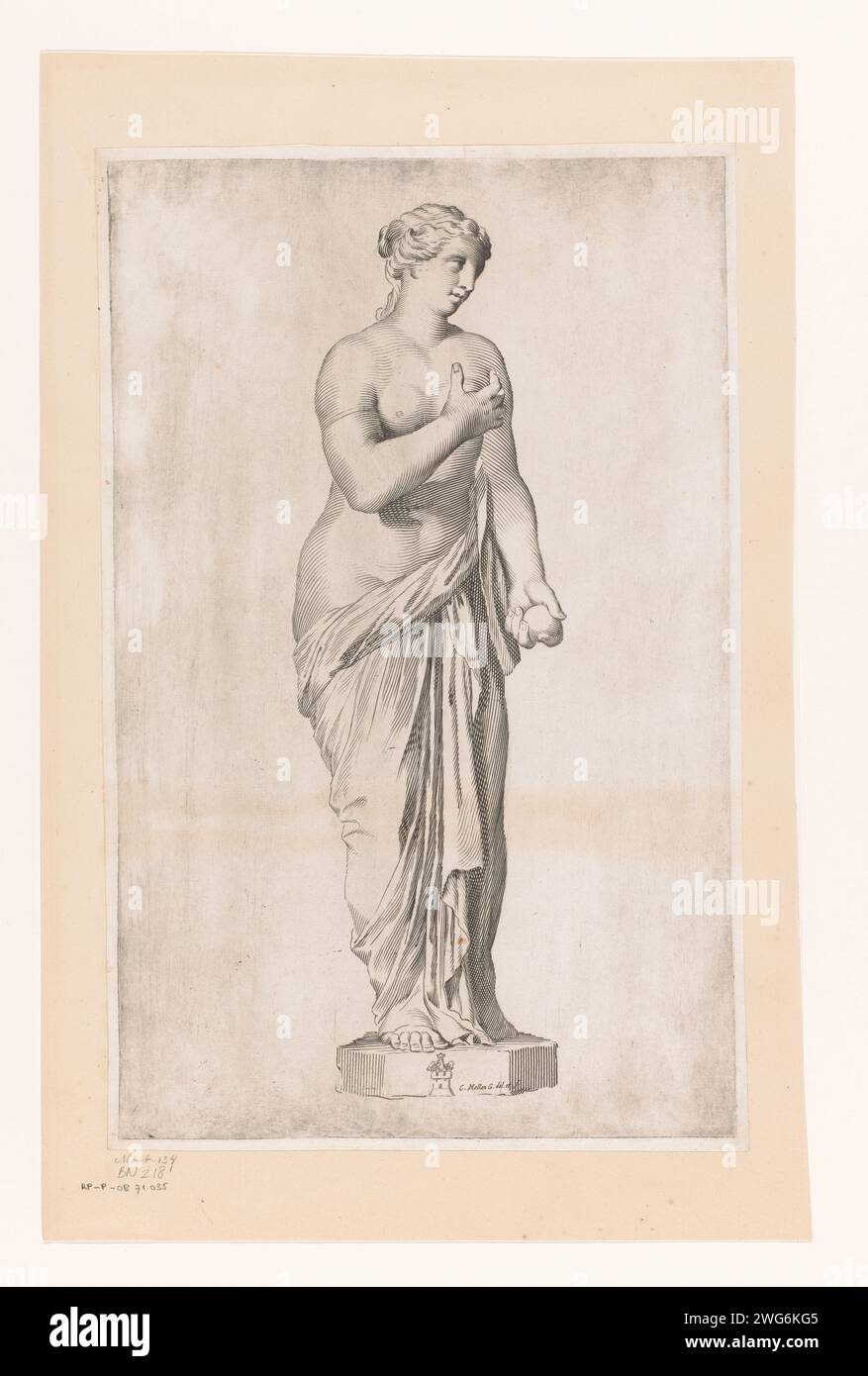 Statue of Venus, Claude Mellan, 1636 - 1637 print Rome paper engraving ...
