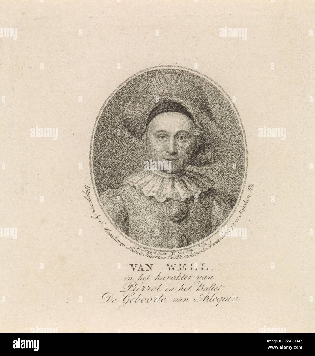 Portrait of Jan van Well, Willem van Senus, after Jan Willem Caspari ...