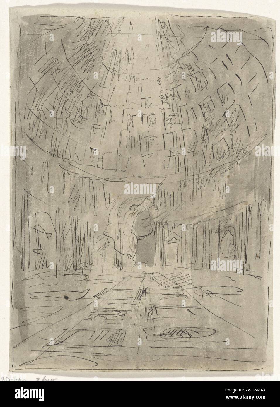 Interior of the Pantheon, Thomas Cool, 1861 - 1904 drawing paper. ink ...