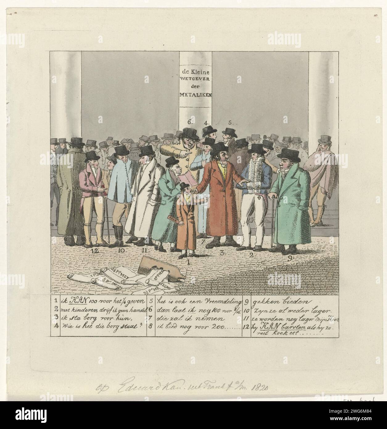 Cartoon on the Jewish securities trader Eduard Kann, ca. 1824 ...