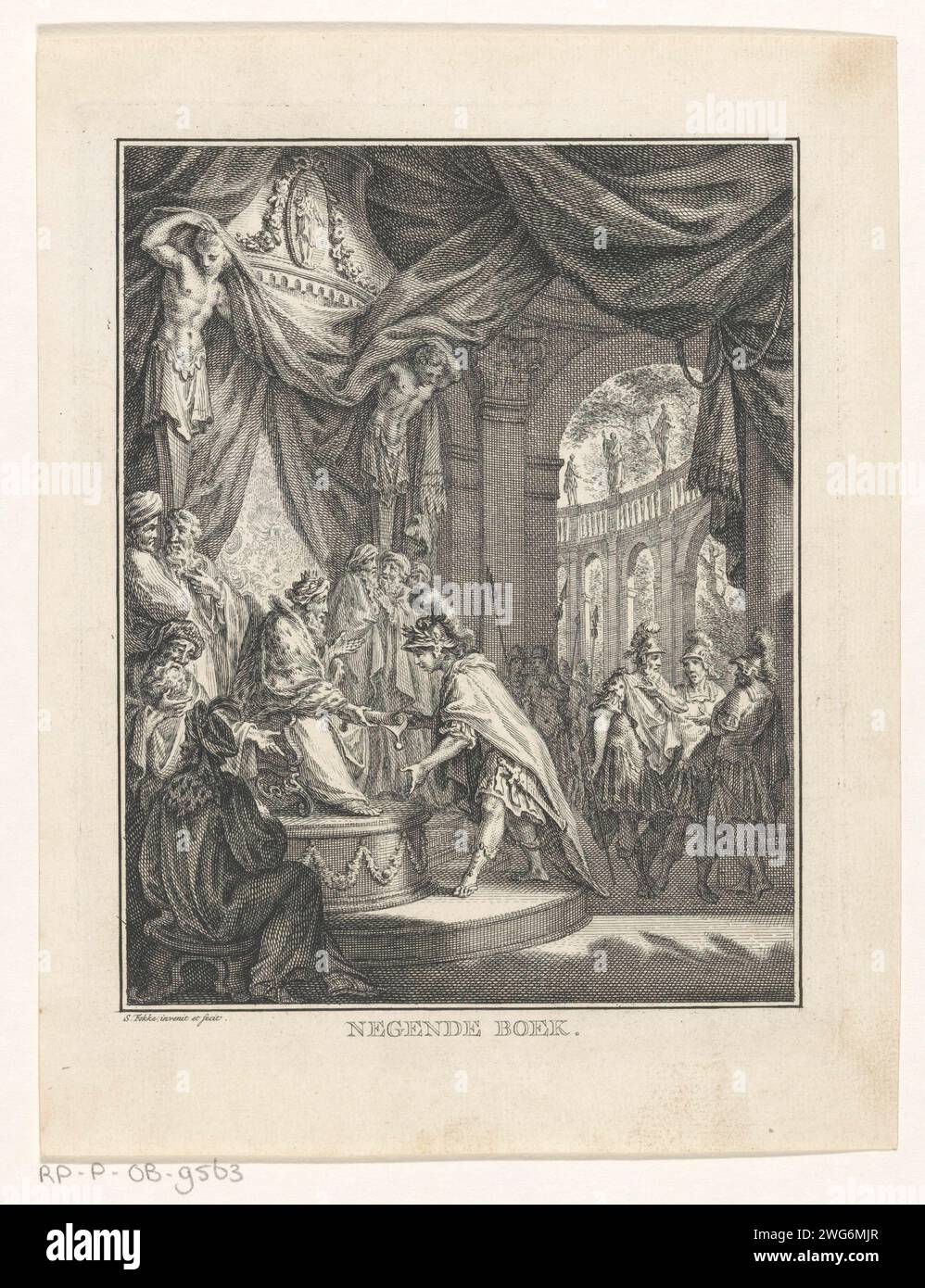 David appointed as bodyguard of King Achis, Simon Fokke, 1766 print The ...