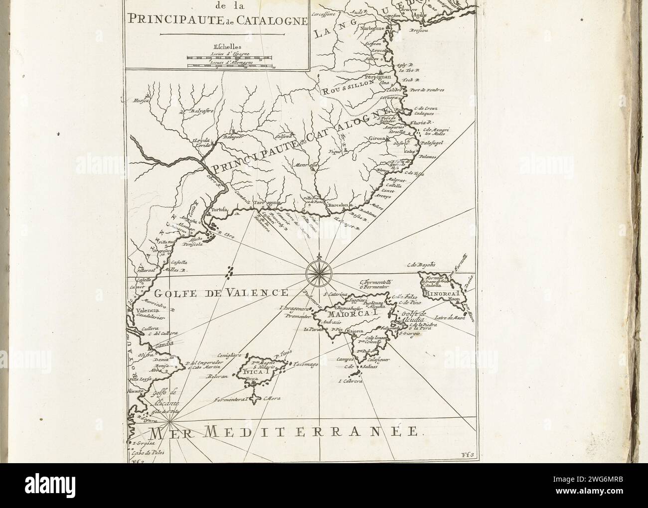 Map of the Catalan coast, ca. 1702, 1702 - 1703 print Map of the ...