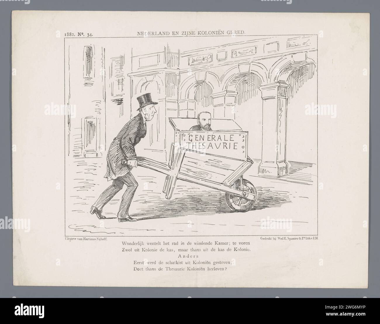Political cartoon, 1882, 1882 print Political cartoon with Minister Van ...