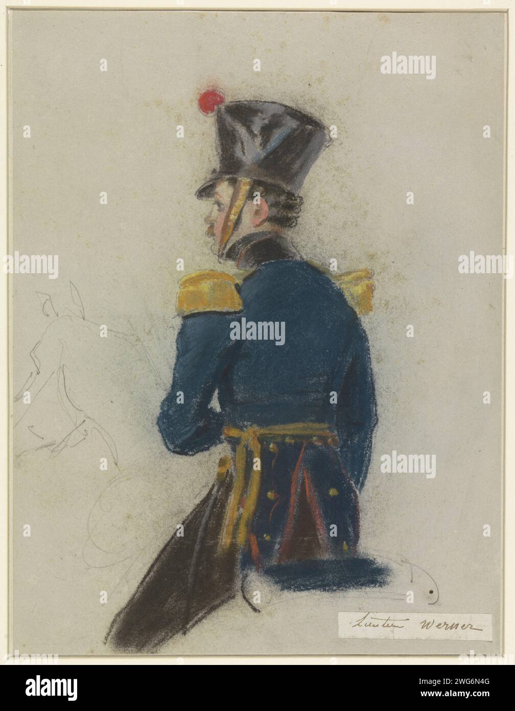 Portrait of Lieutenant Werner, on horseback, Jacob Joseph Eeckhout ...