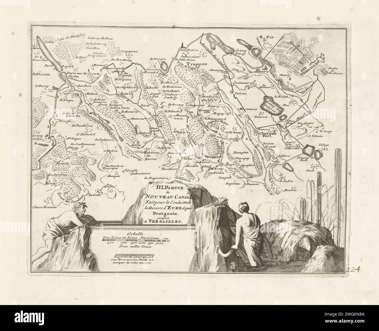 Map of the new channel from Pontgouin to Versailles (part III), ca ...