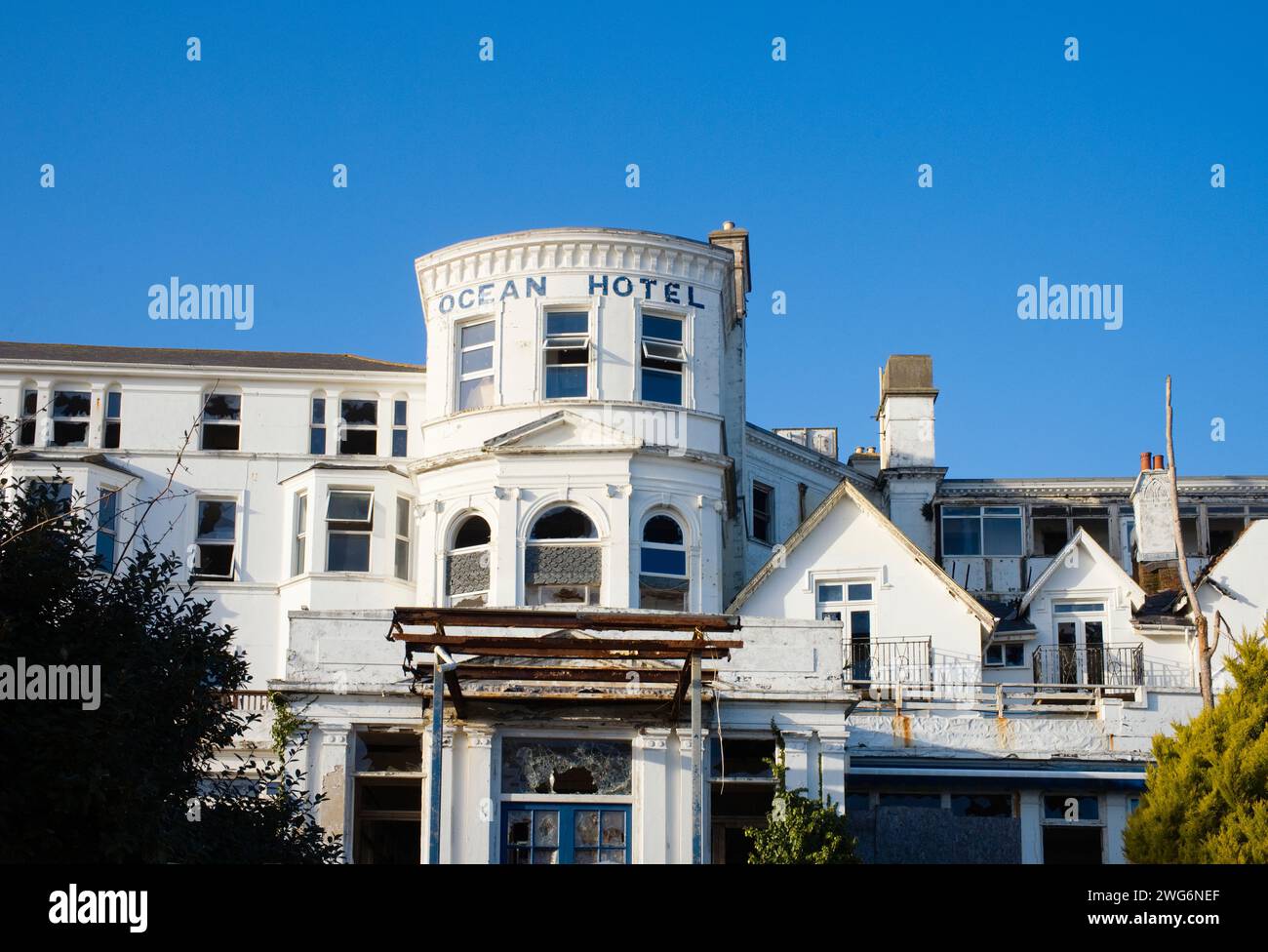 The once prestigious Ocean Hotel at Sandown, Isle of Wight Stock Photo ...