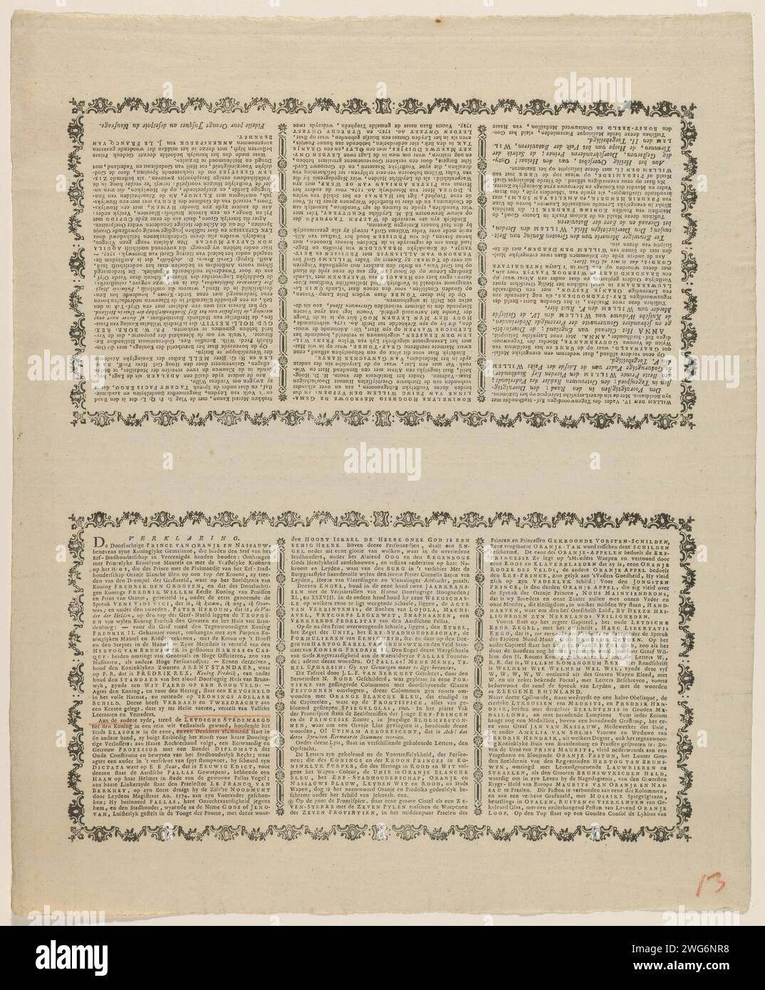 Explanation at the allegory in honor of the king of Prussia for his restoration of the ...