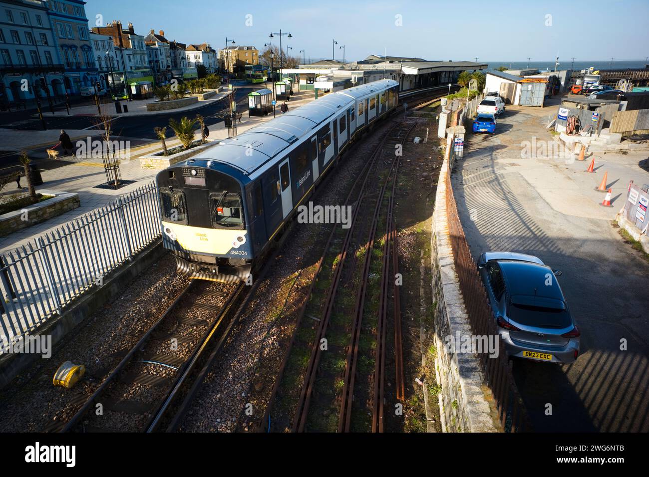 Island Line train 484004 approaches Ryde Esplanade station in Ryde ...