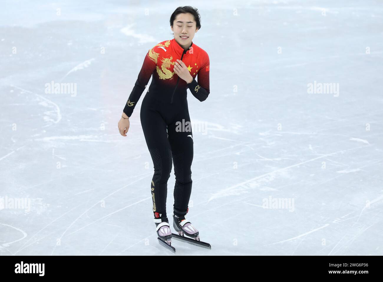 FEB 5, 2022 - Beijing, China: ZHANG Yuting of Team China celebrates ...