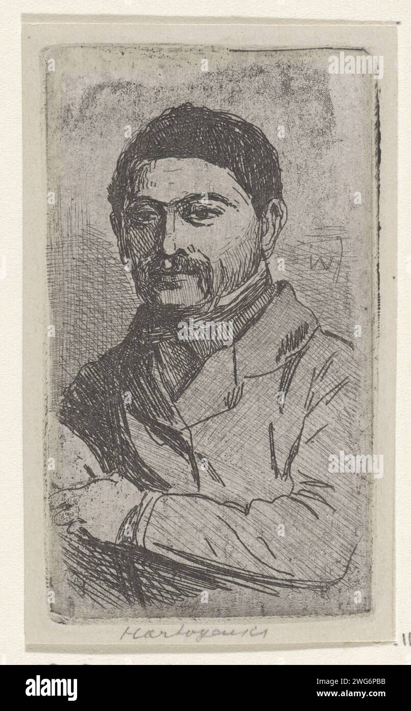 Portrait of Joseph Hartogensis, Jan Weissenbruch, 1849 print Portrait ...