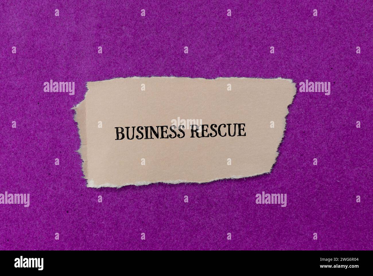 Business rescue lettering on ripped paper. Conceptual business symbol ...