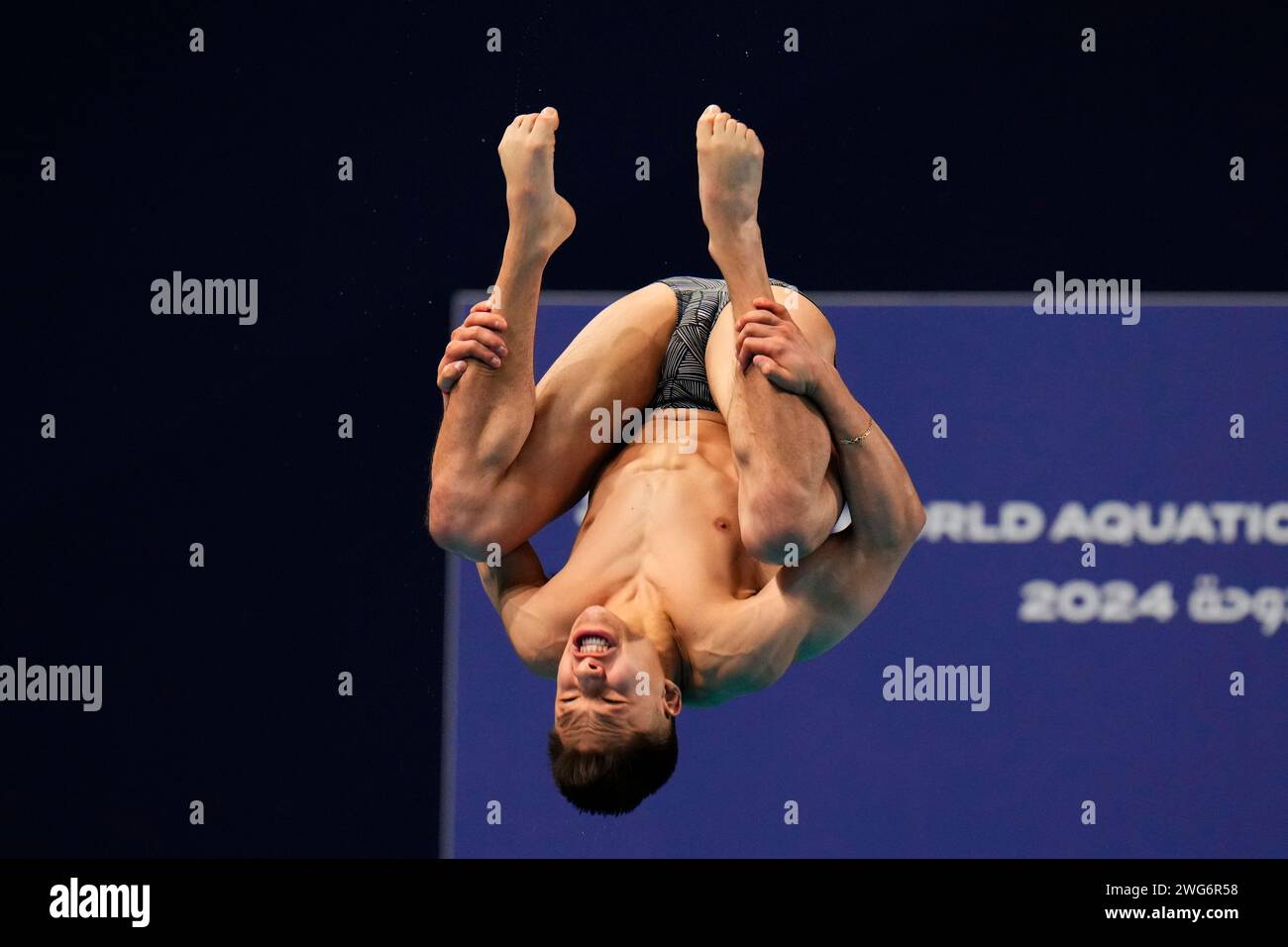 Osmar Olvera Ibarra of Mexico makes a dive during the men's 1m ...
