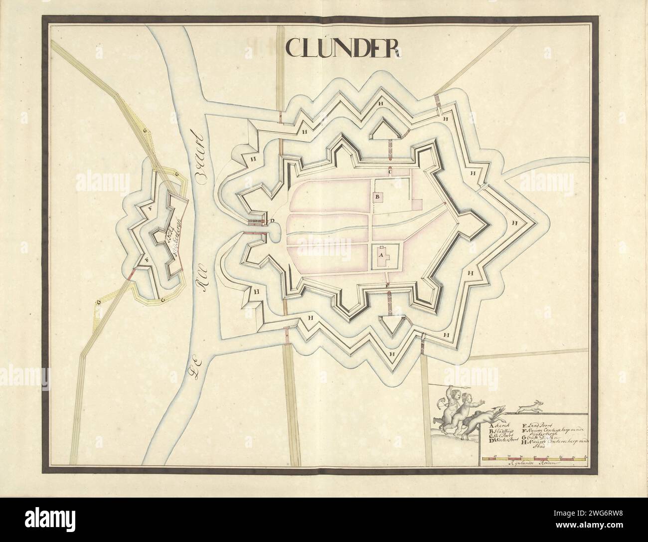 Map of Klundert, ca. 1701-1715, 1701 - 1715 drawing Map of the ...