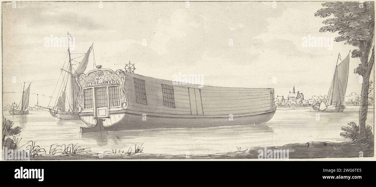 The Flying Vessel Volh My, Hendrik de Leth, 1743 drawing The so -called ...