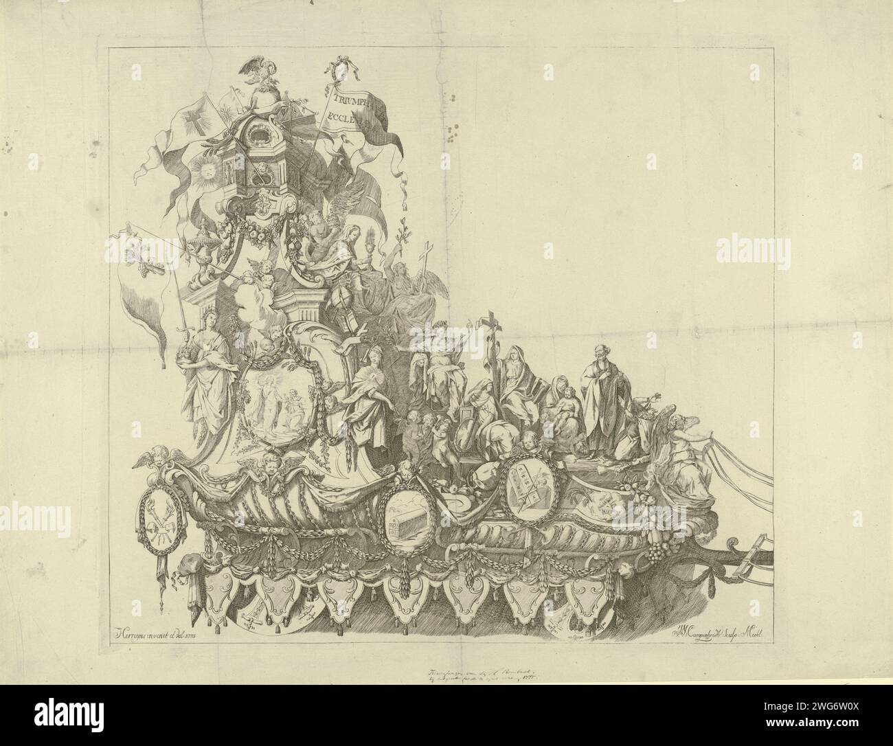 Triumphwagen at the 1000-year celebration of St. Rombout, 1775, Jan ...
