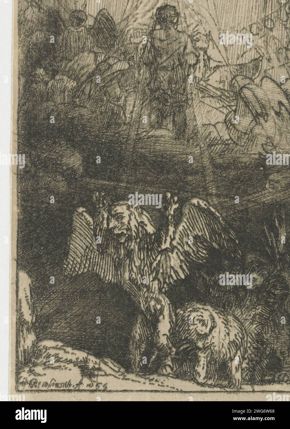 Daniel's Vision of the Four Beasts, Rembrandt van Rijn, 1655 print ...