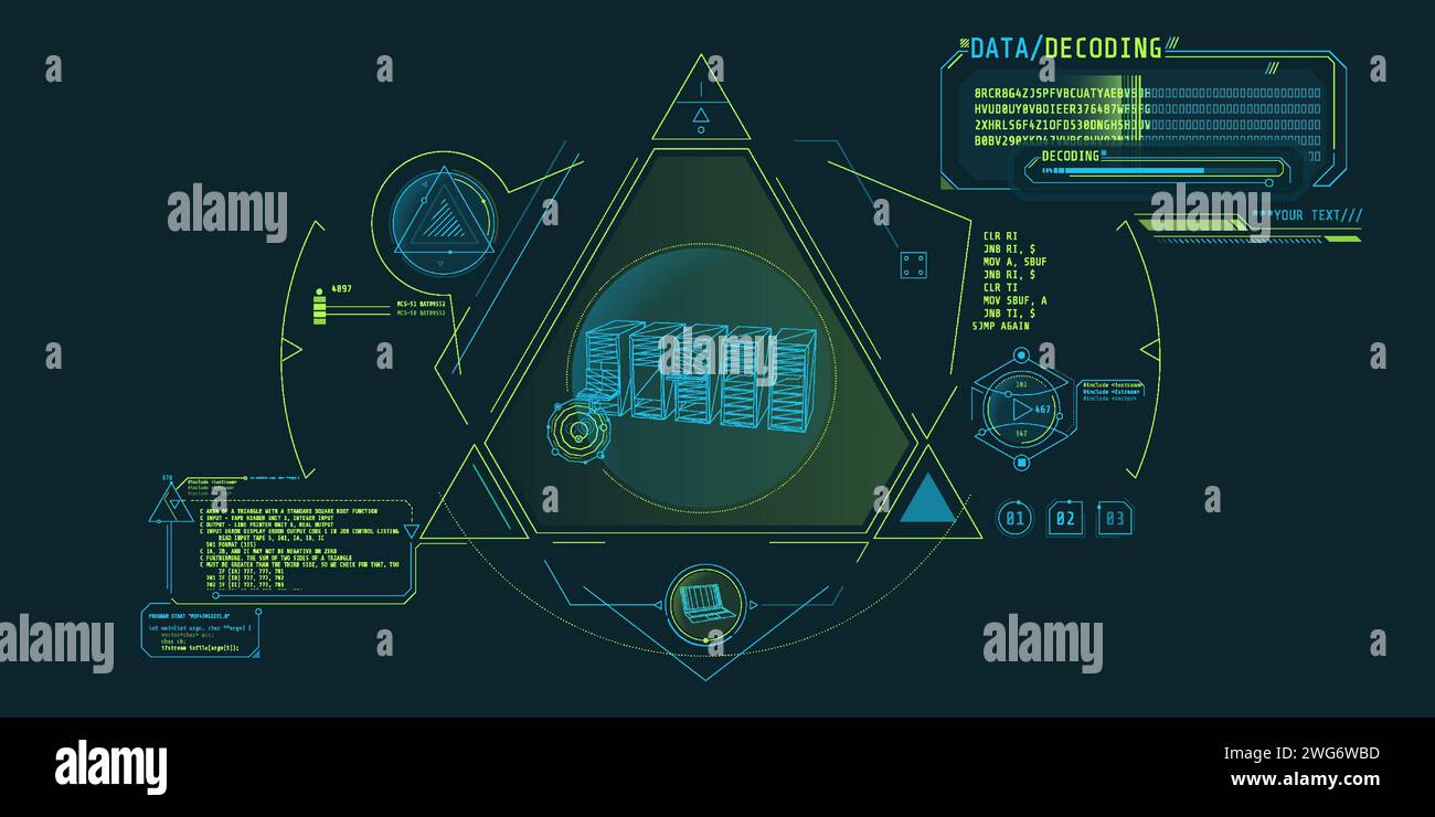 Futuristic HUD interface for processing server data Stock Vector Image & Art - Alamy