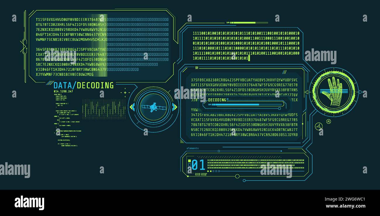 HUD interface design for decoding satellite signals Stock Vector Image ...