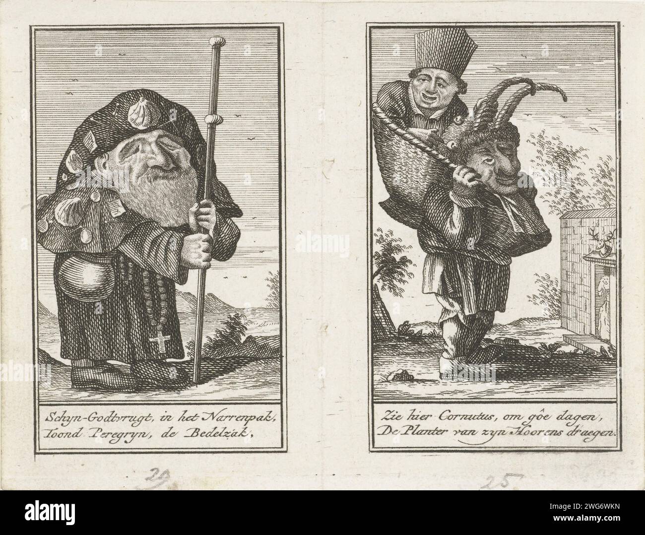 Two pages with dwarfs, ca. 1720, 1770 - 1780 print Two pages with the ...