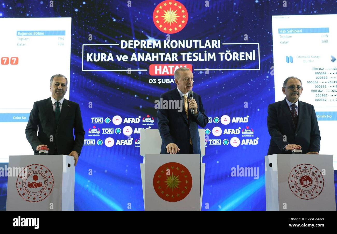 Turkish President Recep Tayyip Erdogan participates in the ceremony of ...