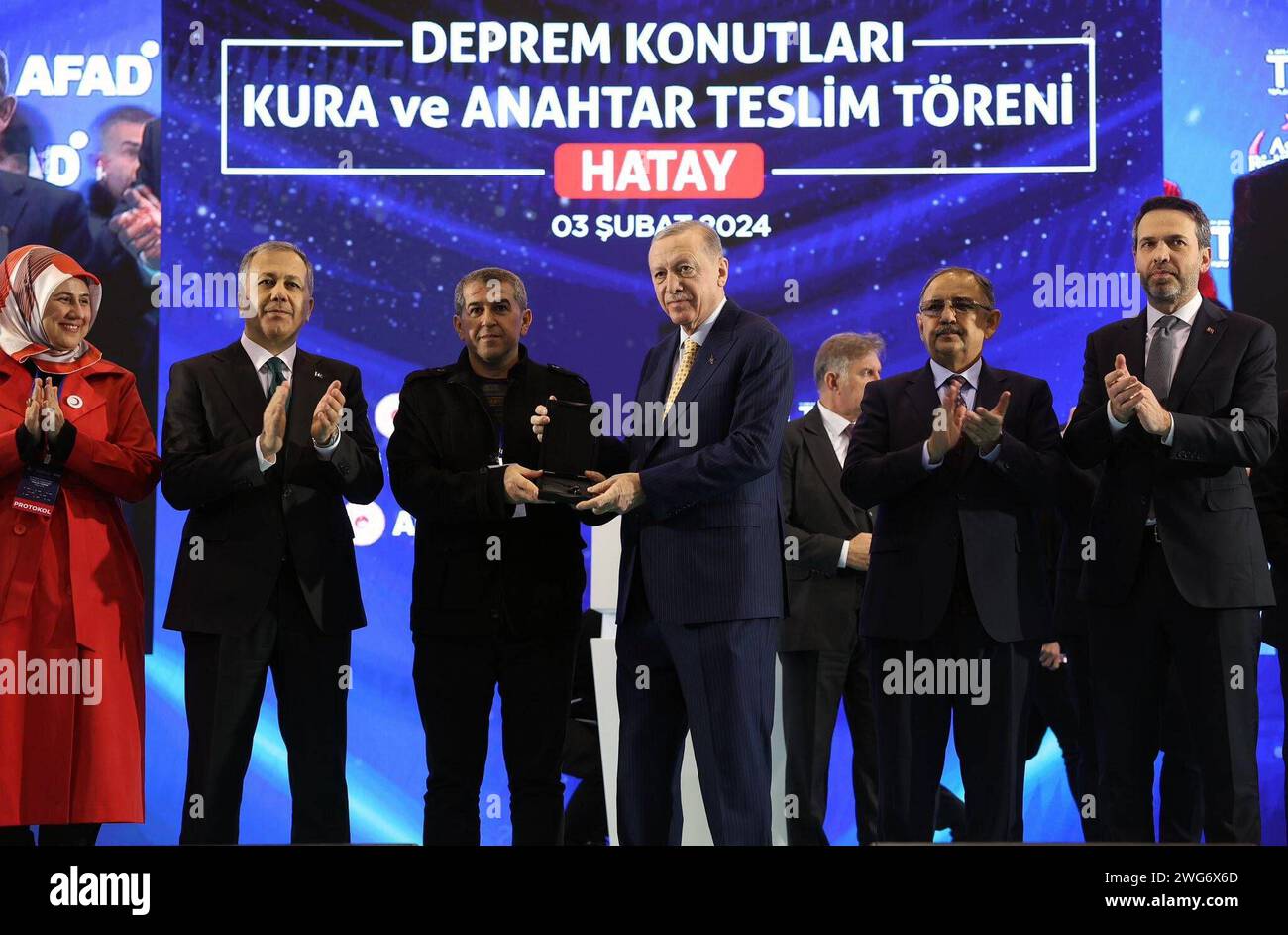 Turkish President Recep Tayyip Erdogan participates in the ceremony of ...