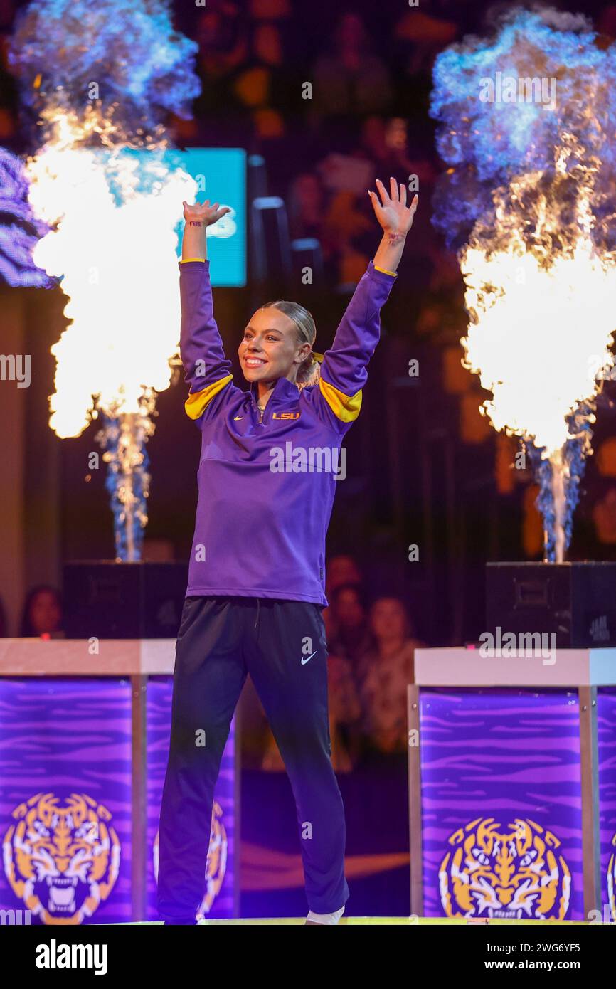 Baton Rouge, LA, USA. 02nd Feb, 2024. LSU's Chase Brock is introduced ...