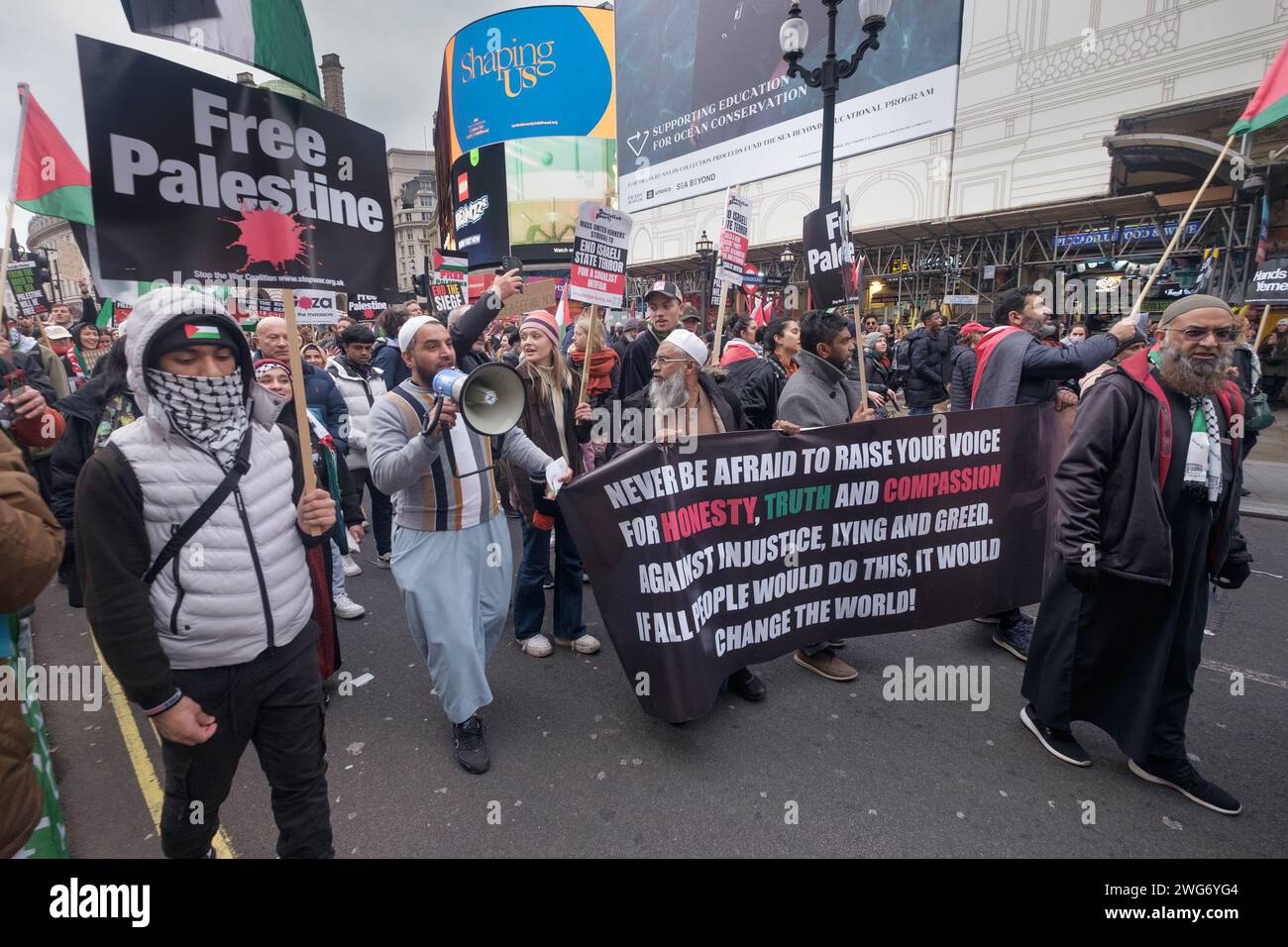 London, UK. 3 Feb 2024. Never be afraid to raise your voice for Honesty ...