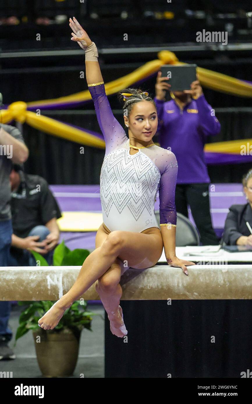 Baton Rouge, LA, USA. 02nd Feb, 2024. LSU's Aleah Finnegan competes on ...