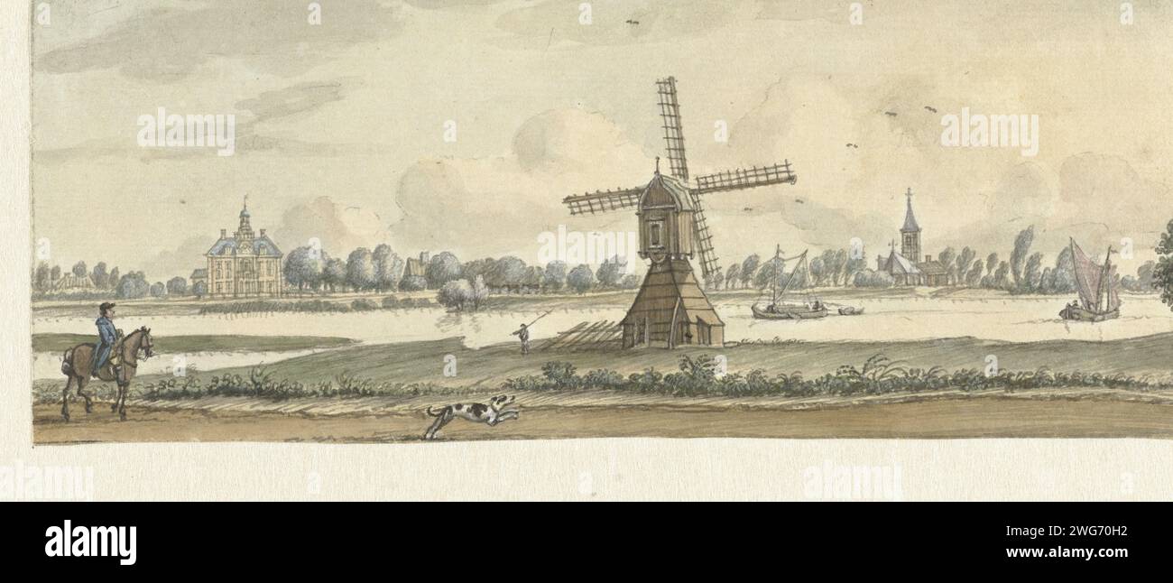 View of Tienhoven and the Huis Herlaar, Jan de Beijer, 1750 drawing ...