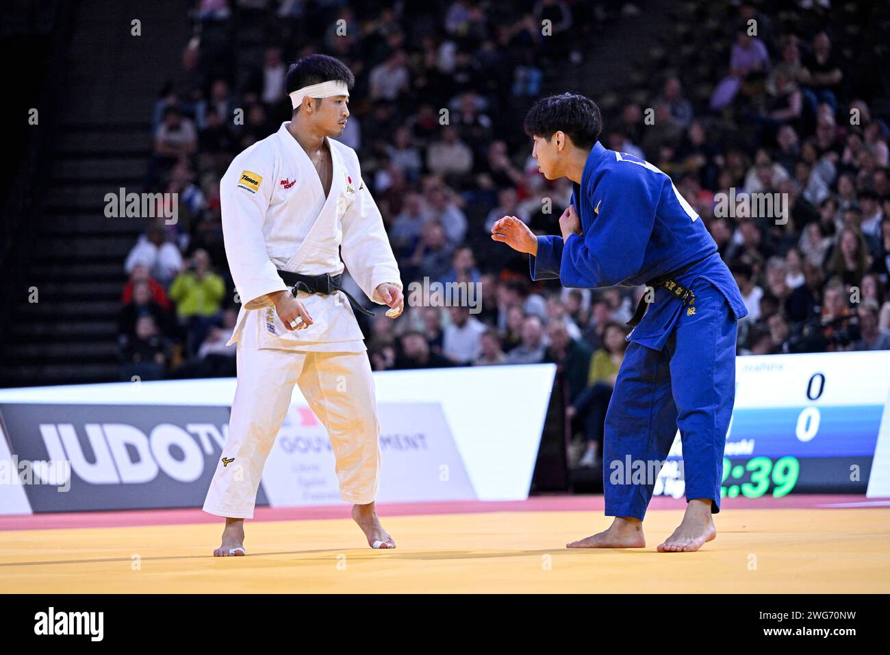 Paris, France. 03rd Feb, 2024. Joshiro Maruyama and TAKEOKA Takeshi of Japan during the Paris ...