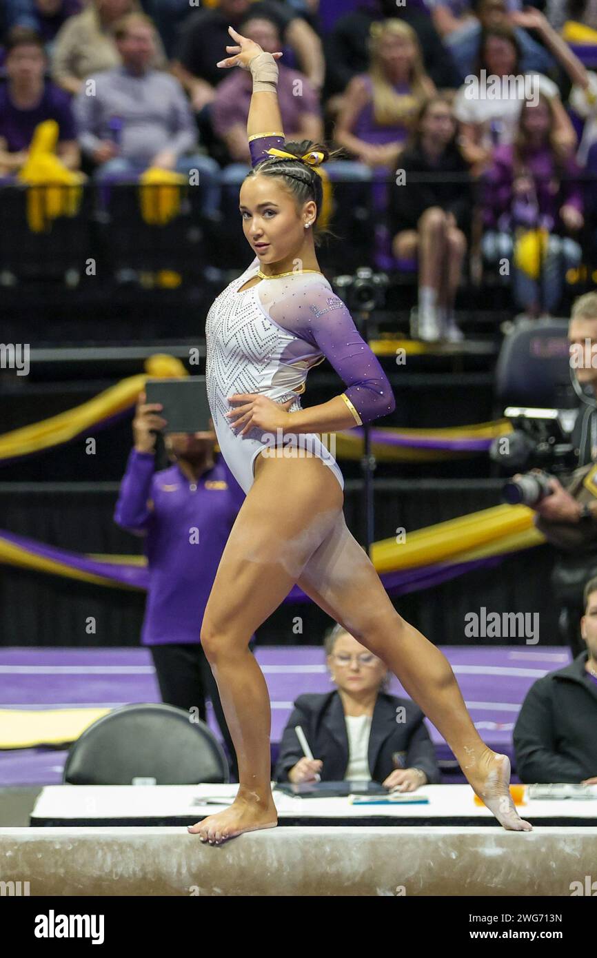 Baton Rouge, LA, USA. 02nd Feb, 2024. LSU's Aleah Finnegan competes on ...