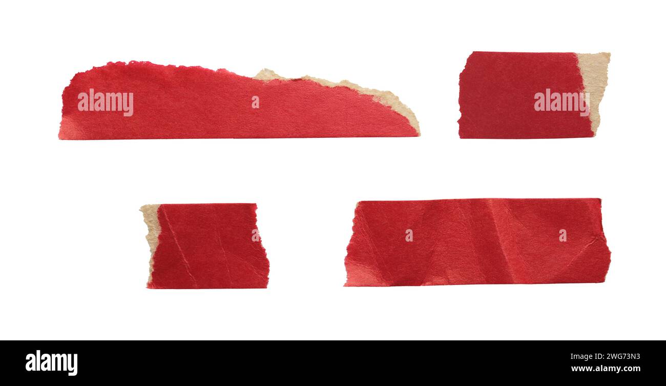 Adhesive torn paper tape set cut out on white background Stock Photo ...