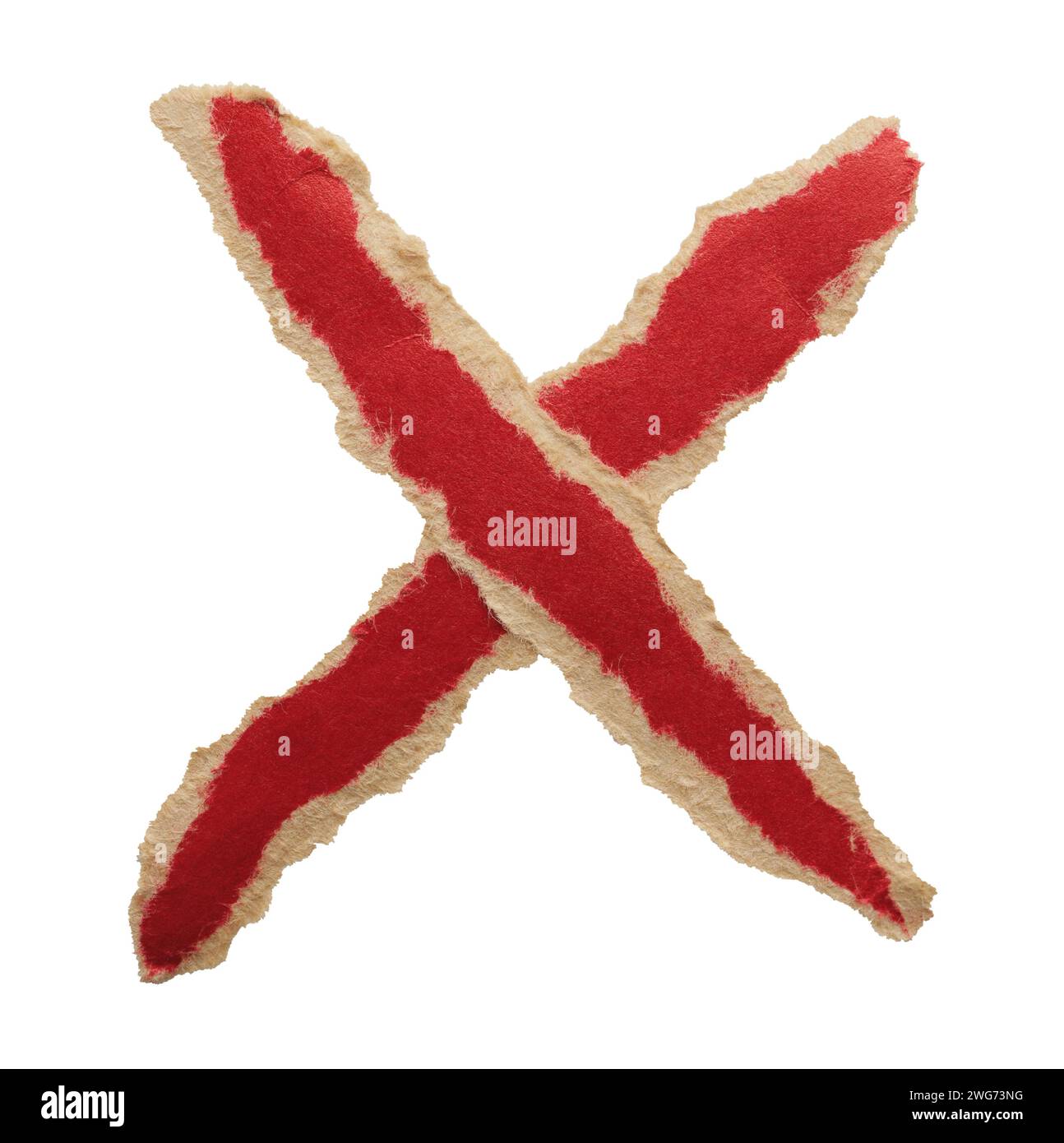 Adhesive red paper X shaped tape cut out on white background Stock ...